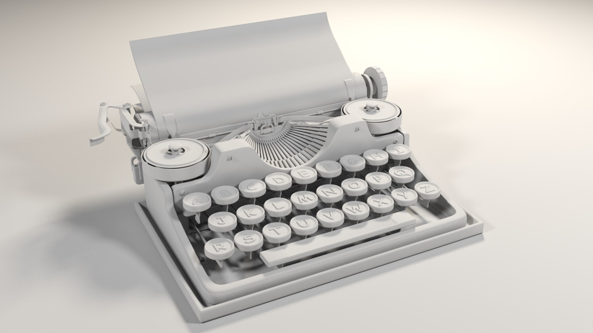 3d Cartoon Typewriter