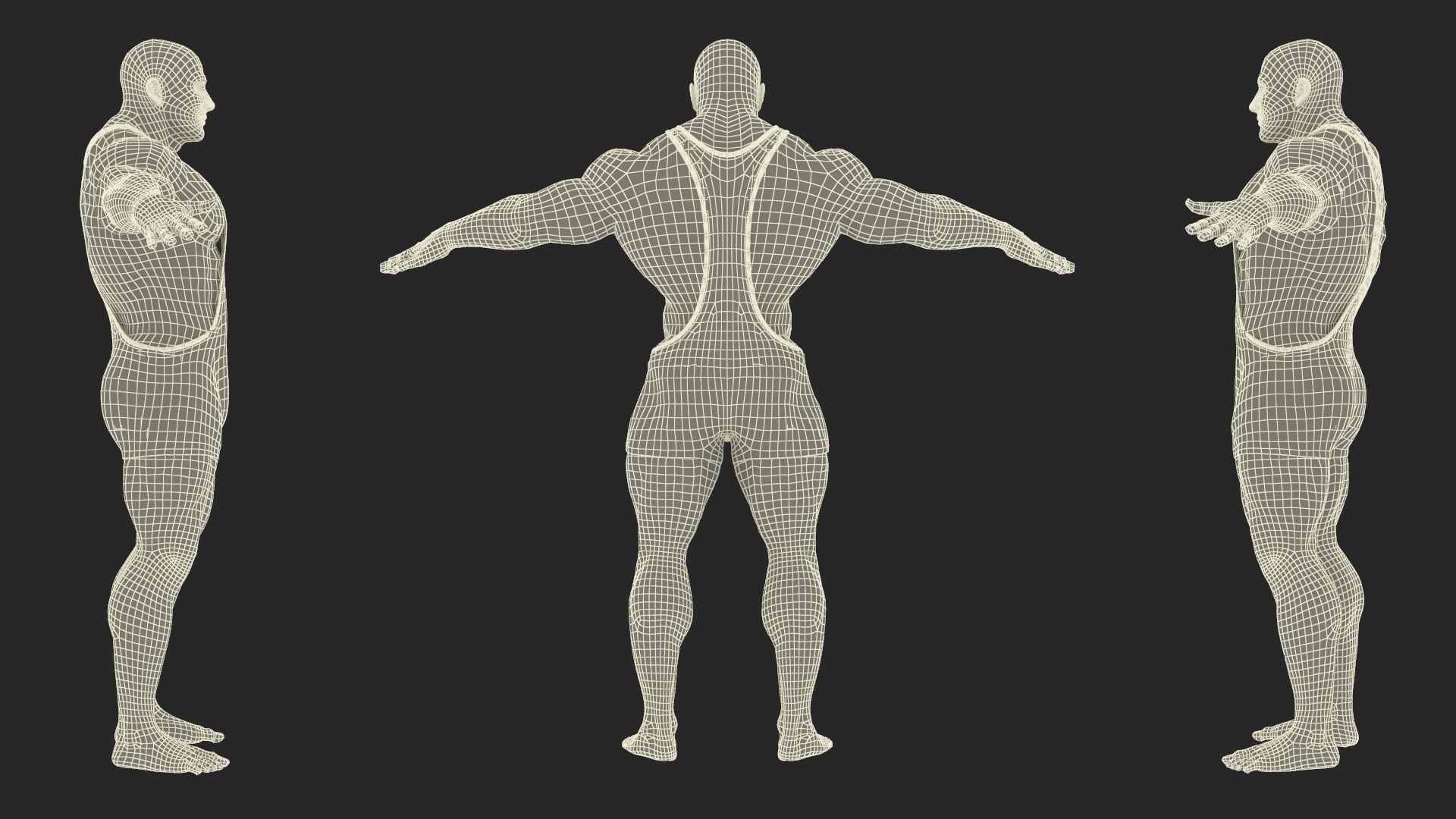 3D Muscular Athlete T Pose In Asics Blue Singlet - TurboSquid 2312402