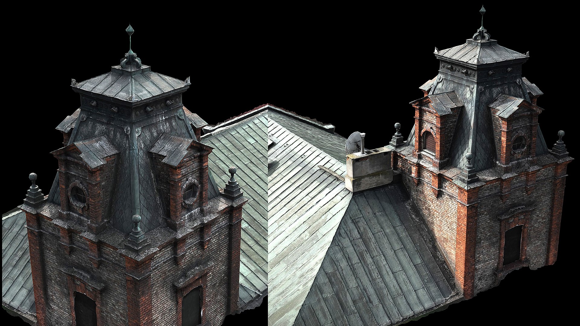 Classical Building Abandoned Tower Drone Scan 3D Model - TurboSquid 2336609