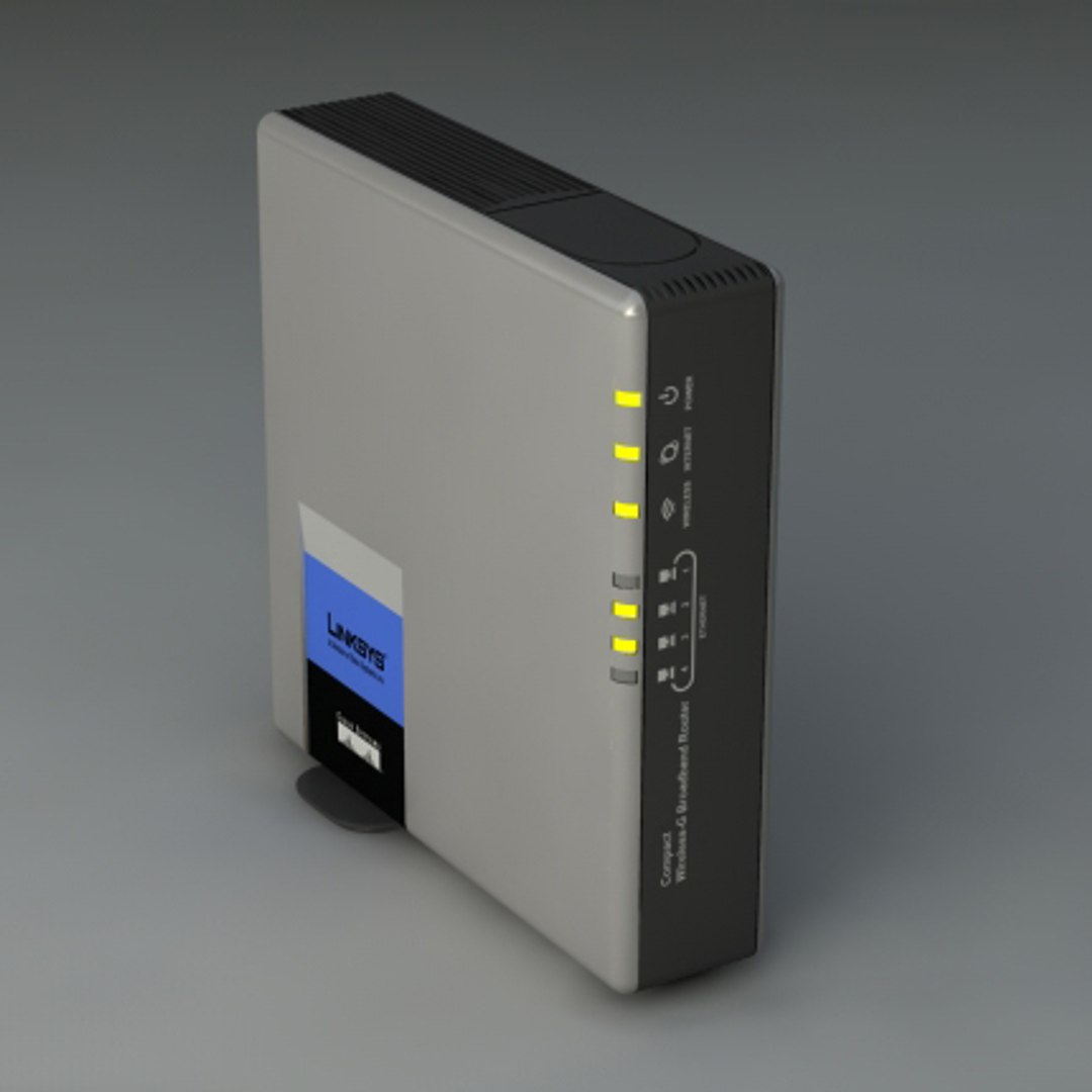 3d Model Router Modem Linksys
