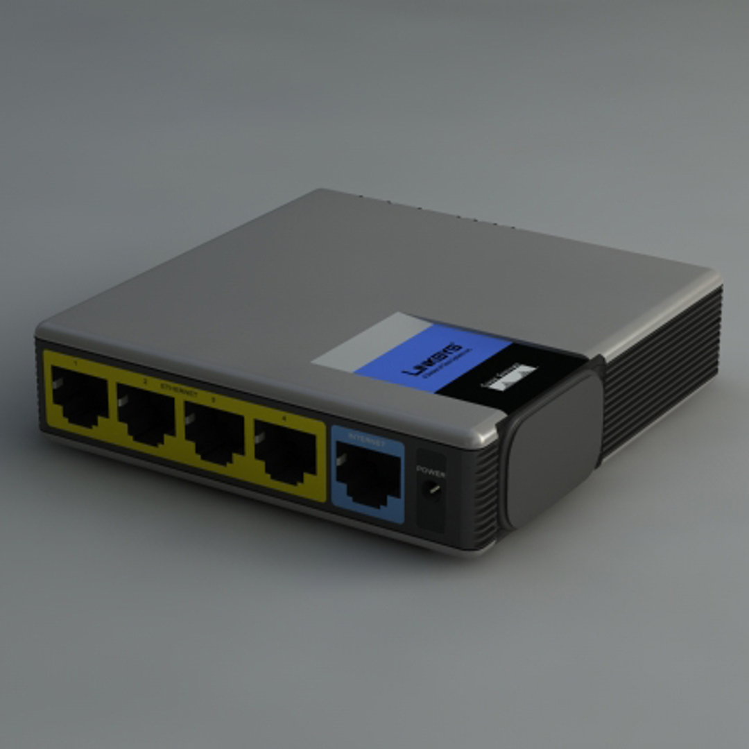 3d model router modem linksys