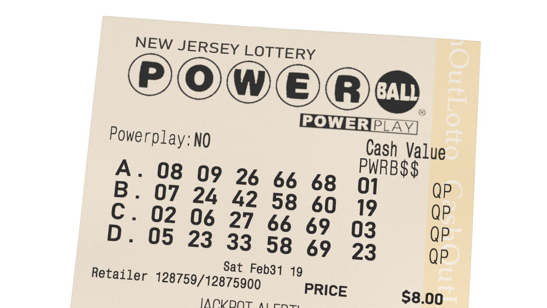 3D Flat Powerball Lottery Ticket - TurboSquid 2022208