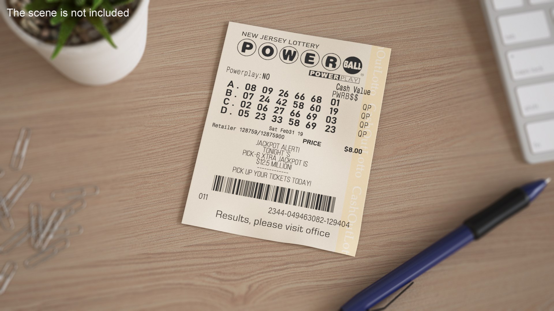 3D Flat Powerball Lottery Ticket - TurboSquid 2022208