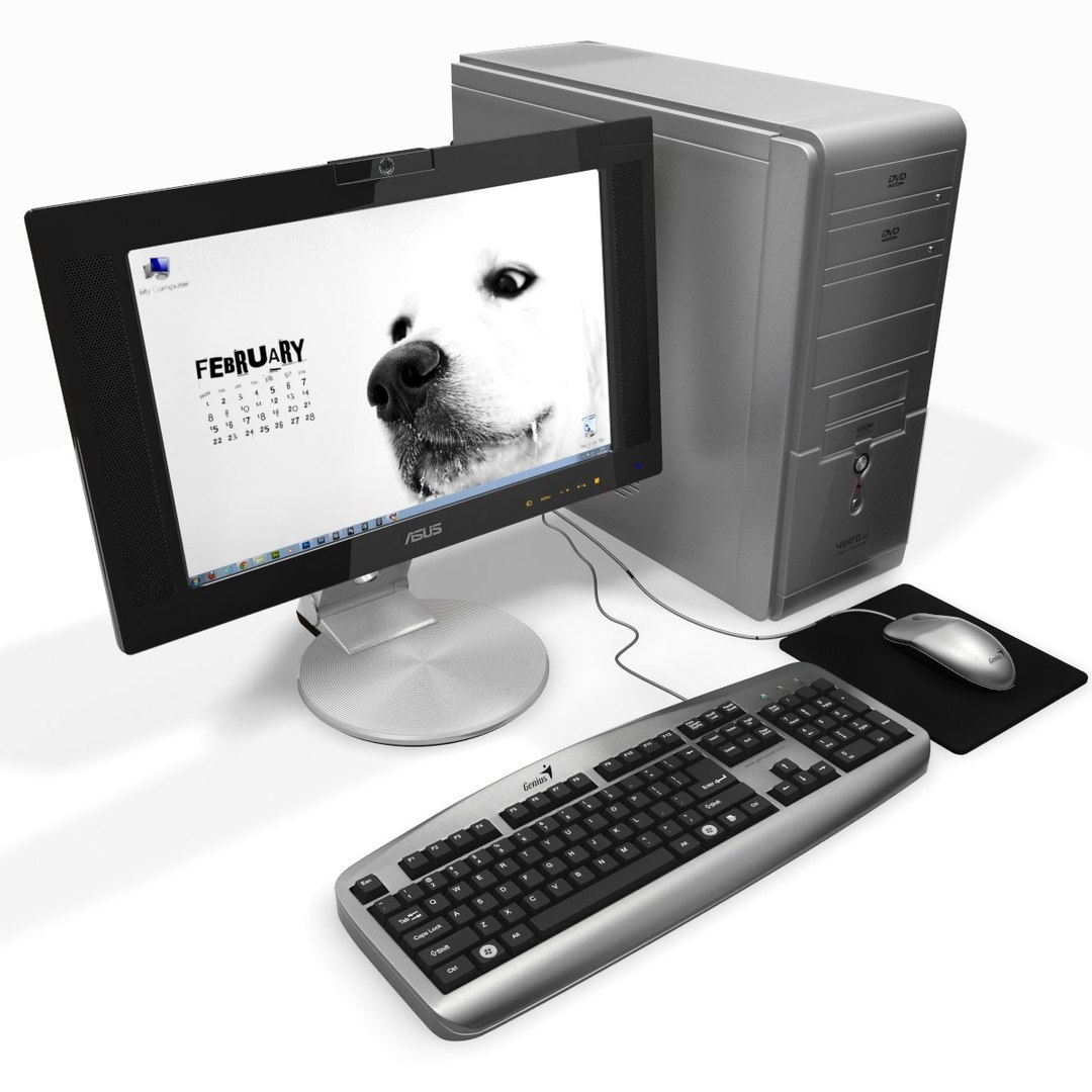 3d Model Computer Silver Monitor