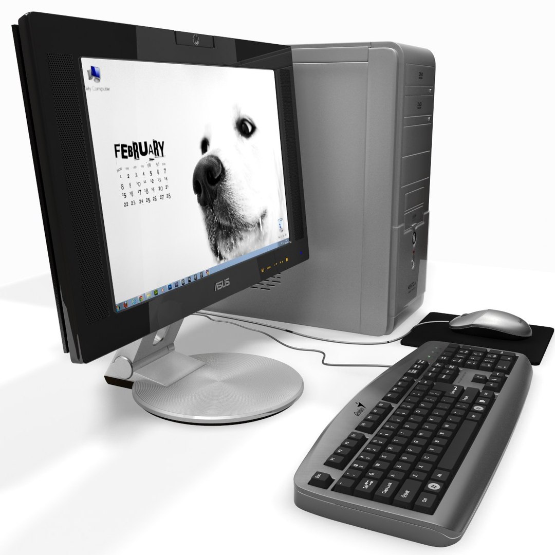 3d Model Computer Silver Monitor