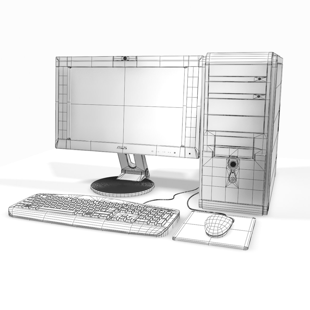 3d Model Computer Silver Monitor