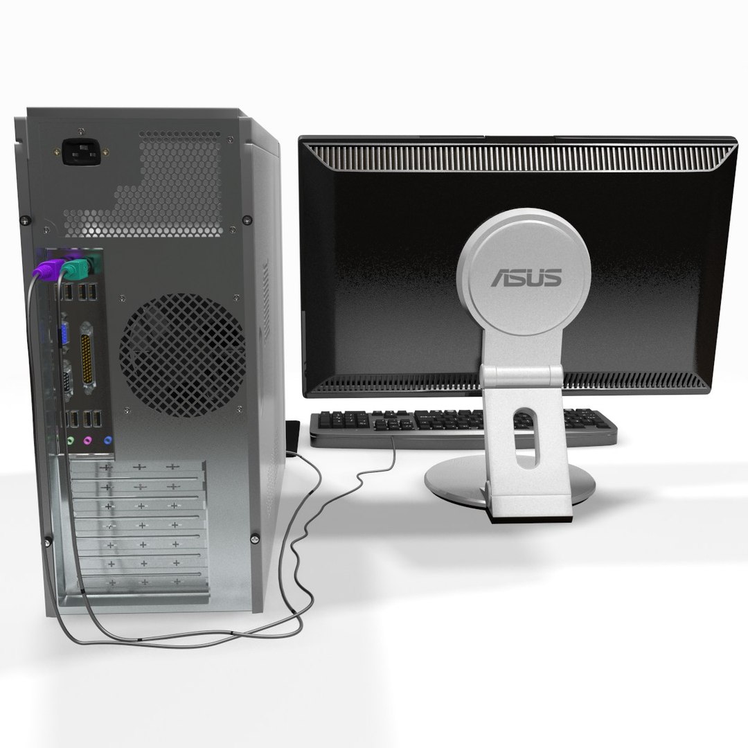 3d Model Computer Silver Monitor