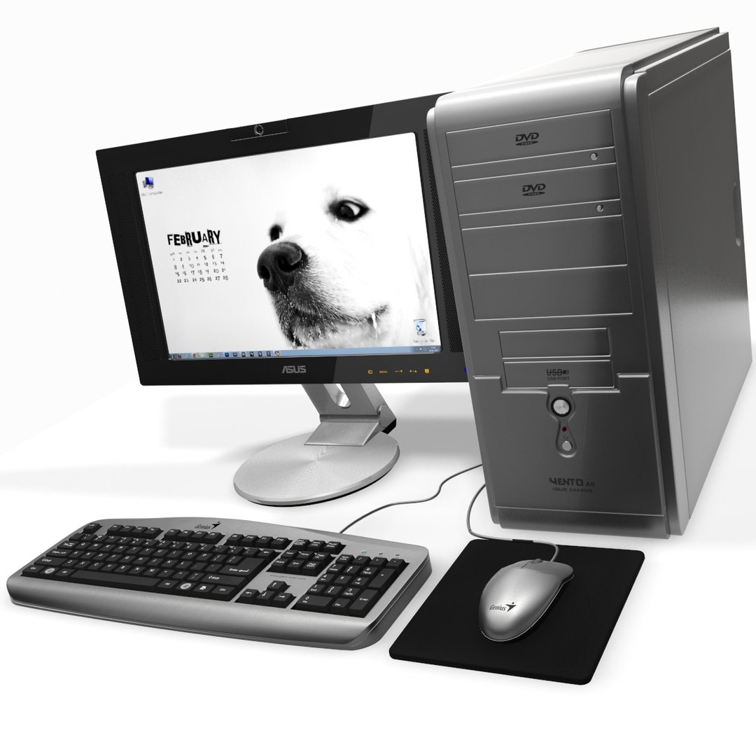3d Model Computer Silver Monitor