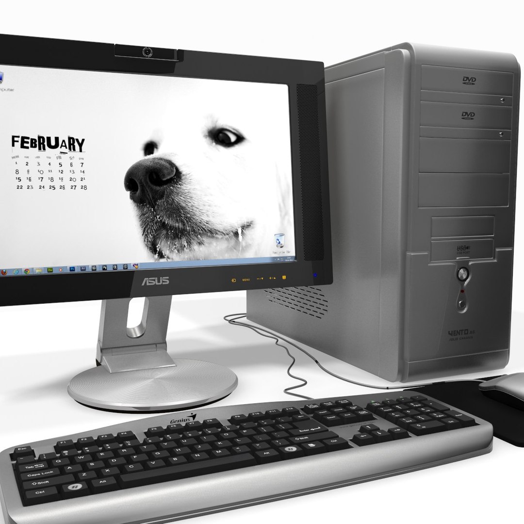 3d Model Computer Silver Monitor