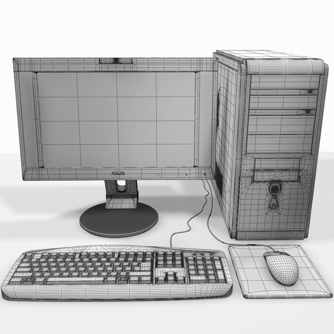 3d Model Computer Silver Monitor