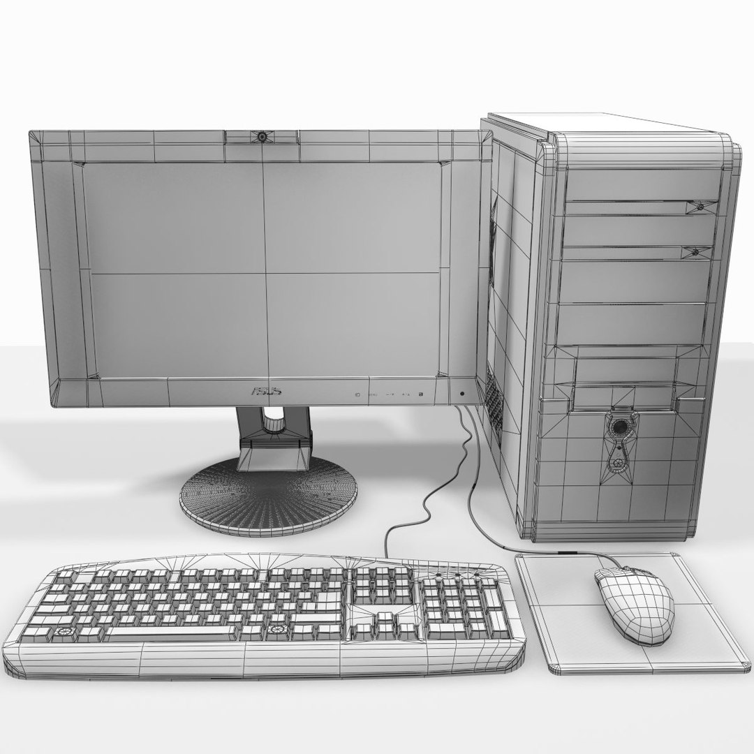 3d Model Computer Silver Monitor