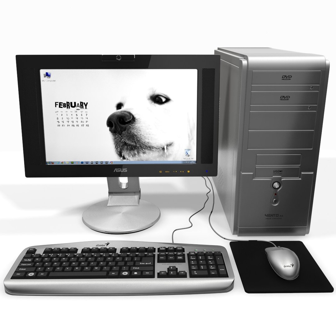 3d Model Computer Silver Monitor