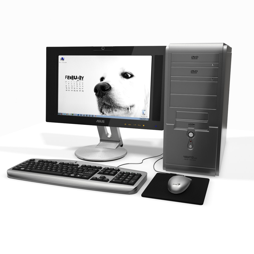3d Model Computer Silver Monitor