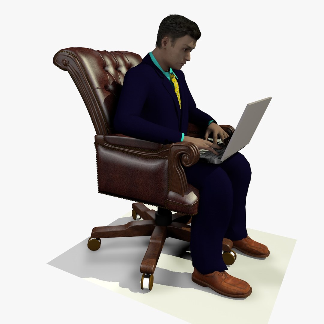 3D Model Male Business Man Sitting - TurboSquid 1323792