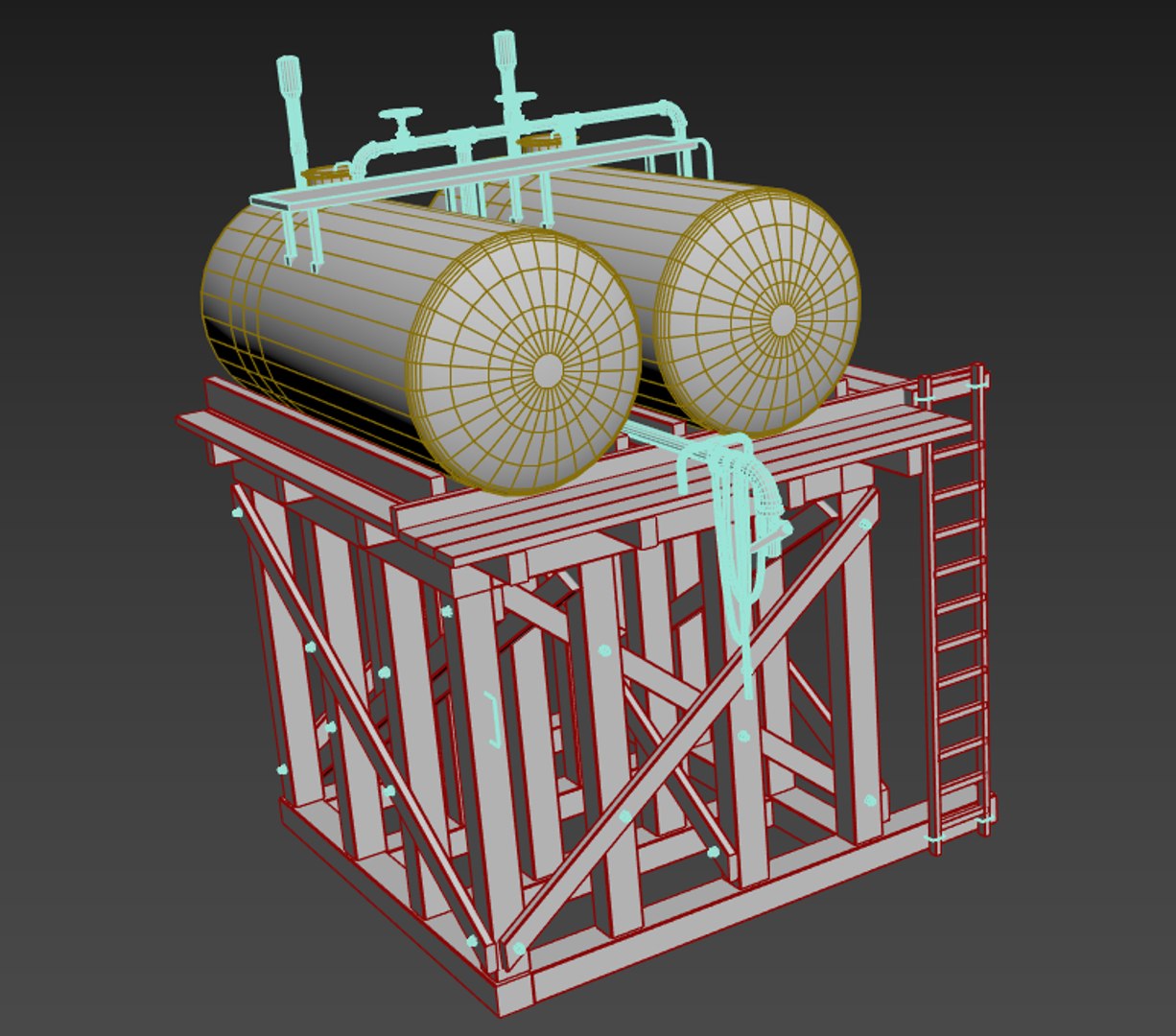 3D Wooden Oil Tanks Platform - TurboSquid 1717022