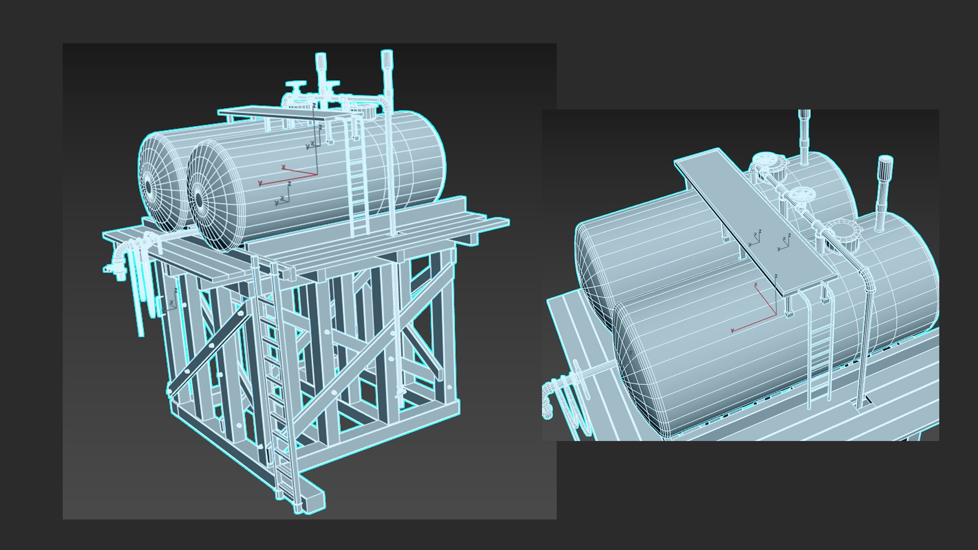 3D Wooden Oil Tanks Platform - TurboSquid 1717022