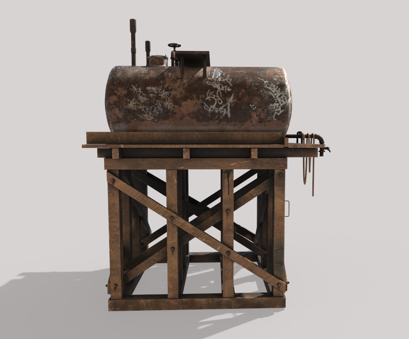 3D Wooden Oil Tanks Platform - TurboSquid 1717022