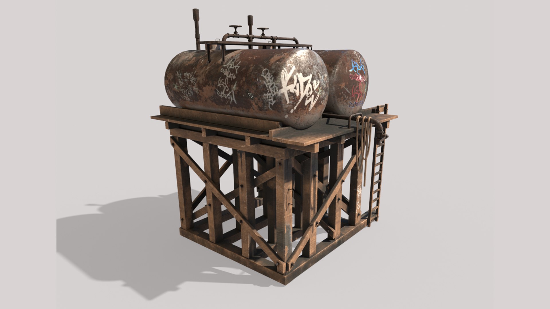 3D Wooden Oil Tanks Platform - TurboSquid 1717022