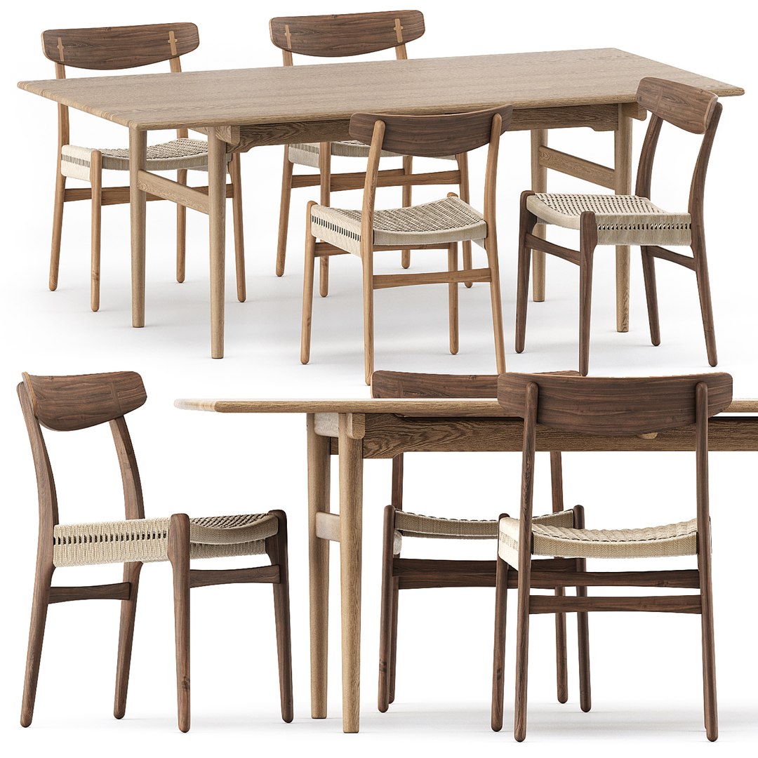 CH327 DINING TABLE And CH23 CHAIR 3D - TurboSquid 1800586