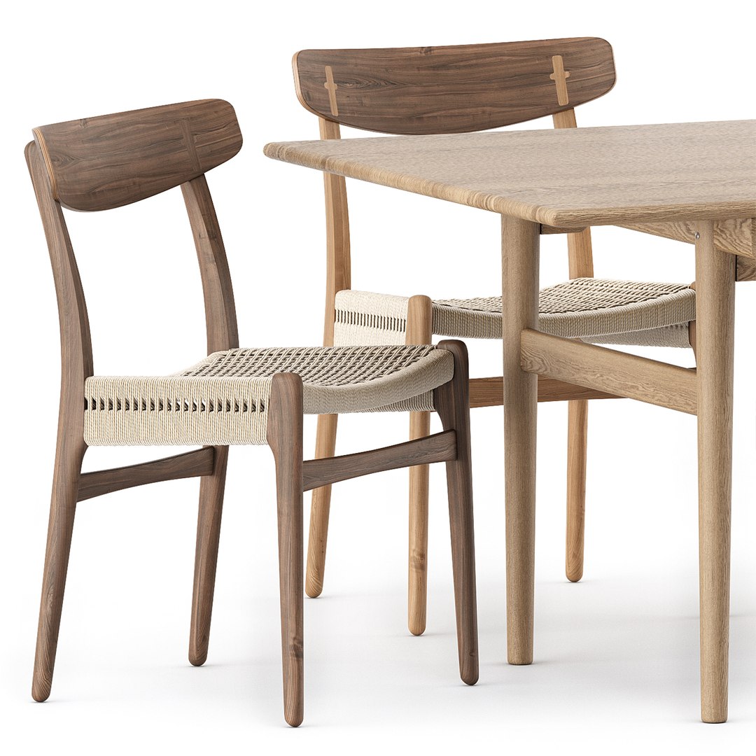 CH327 DINING TABLE And CH23 CHAIR 3D - TurboSquid 1800586