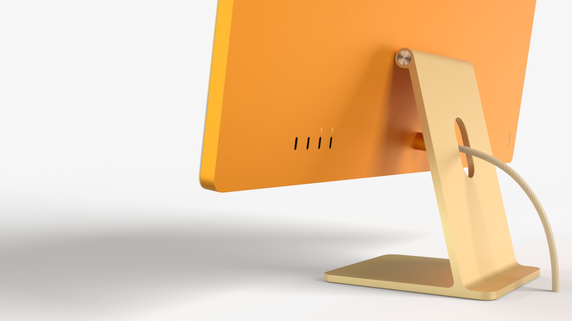 3D Apple IMac Yellow With Keyboard Mouse And Trackpad - TurboSquid 2325410