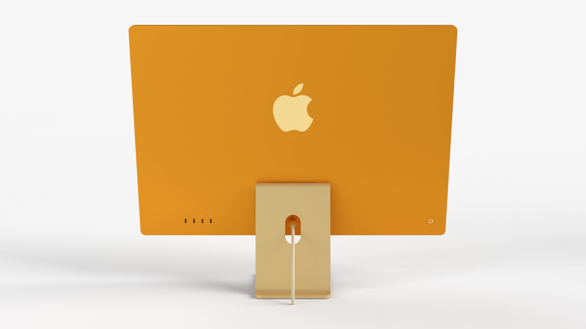 3D Apple IMac Yellow With Keyboard Mouse And Trackpad - TurboSquid 2325410