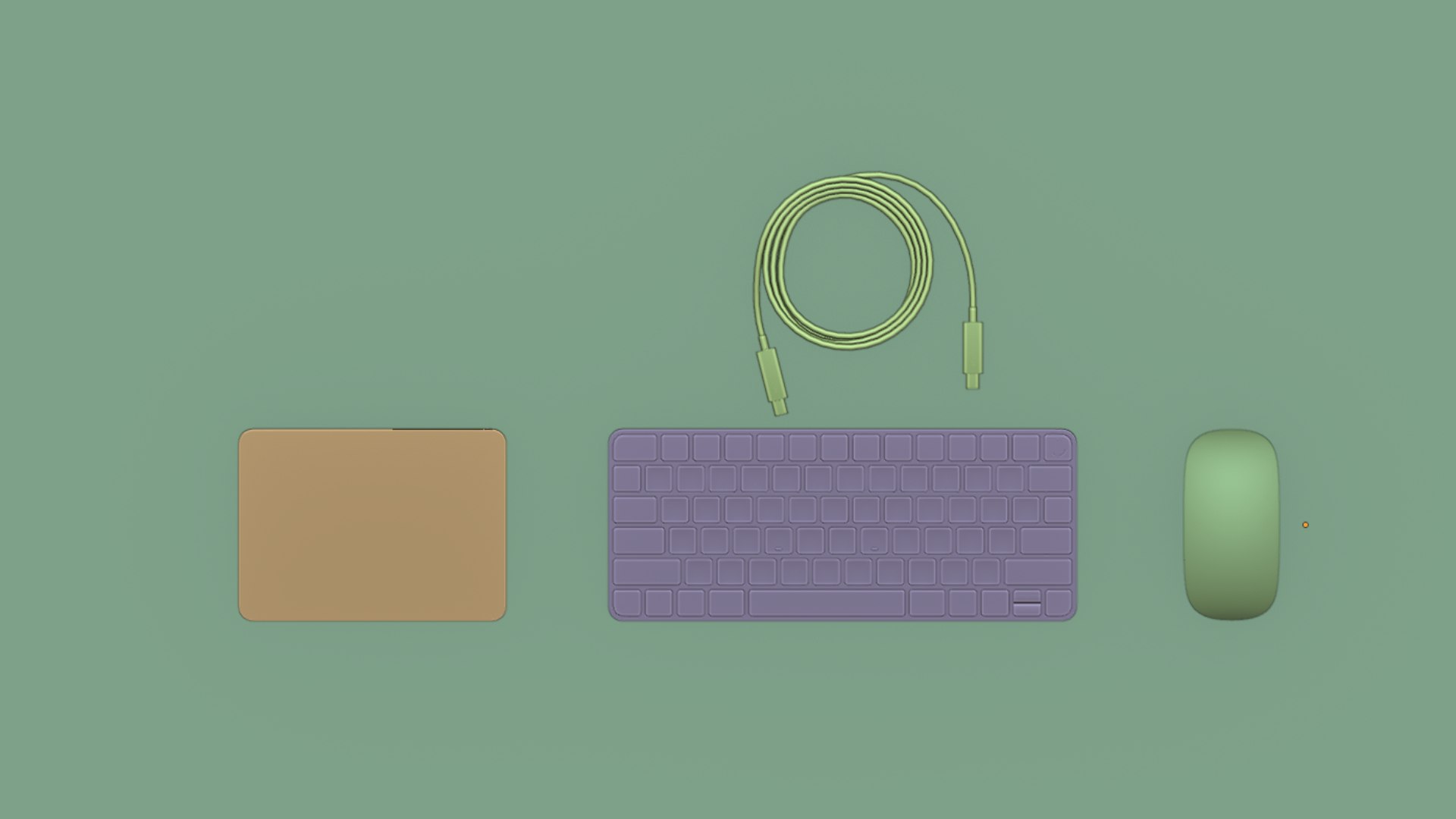 3D Apple IMac Yellow With Keyboard Mouse And Trackpad - TurboSquid 2325410