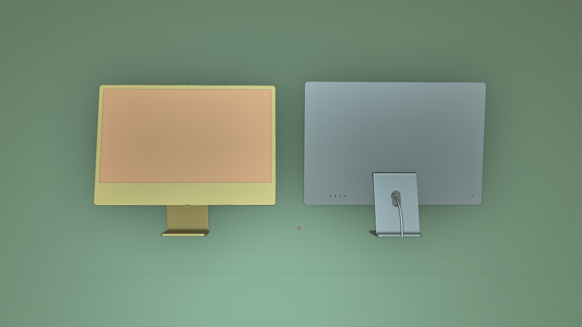 3D Apple IMac Yellow With Keyboard Mouse And Trackpad - TurboSquid 2325410