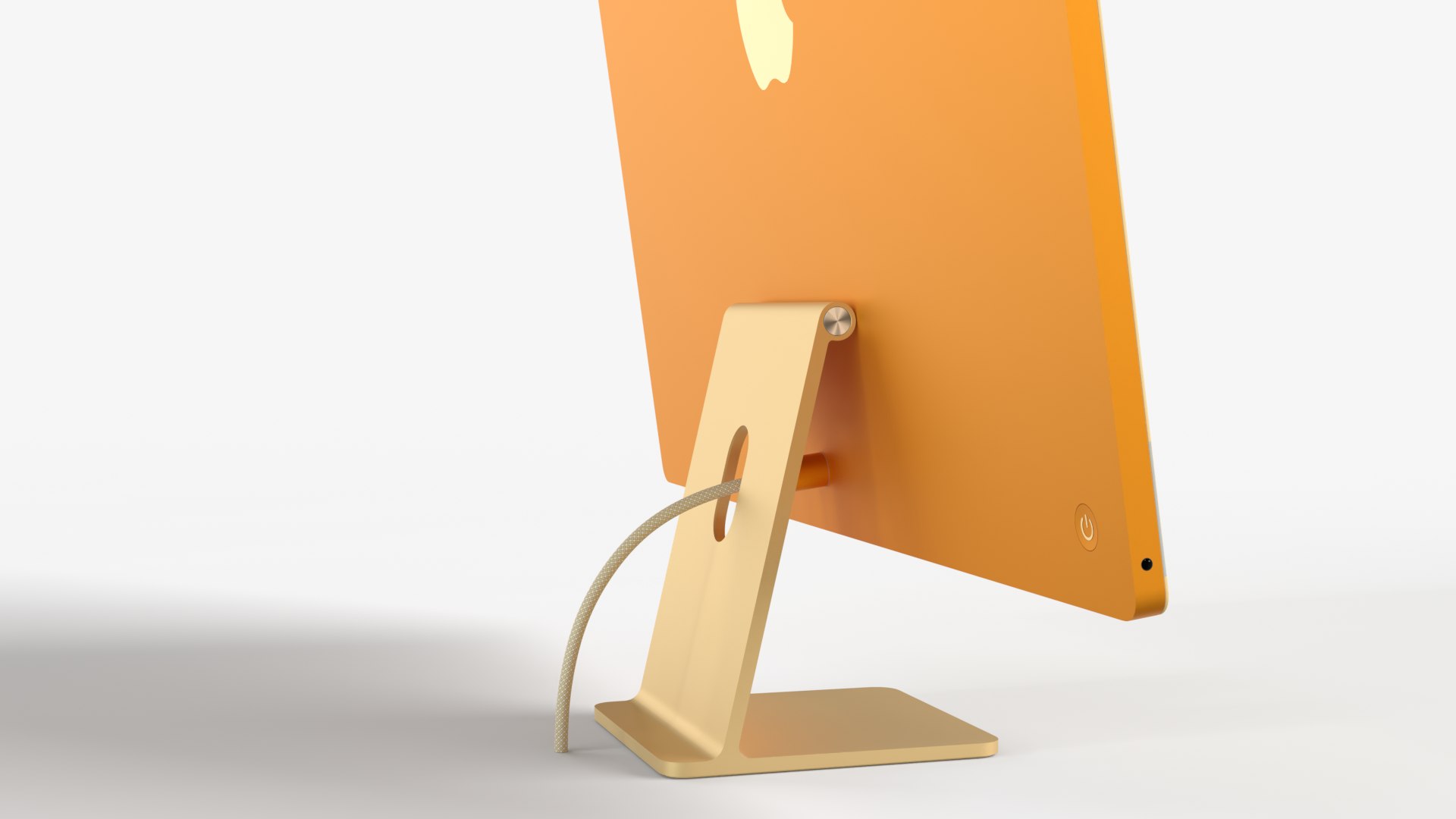 3D Apple IMac Yellow With Keyboard Mouse And Trackpad - TurboSquid 2325410