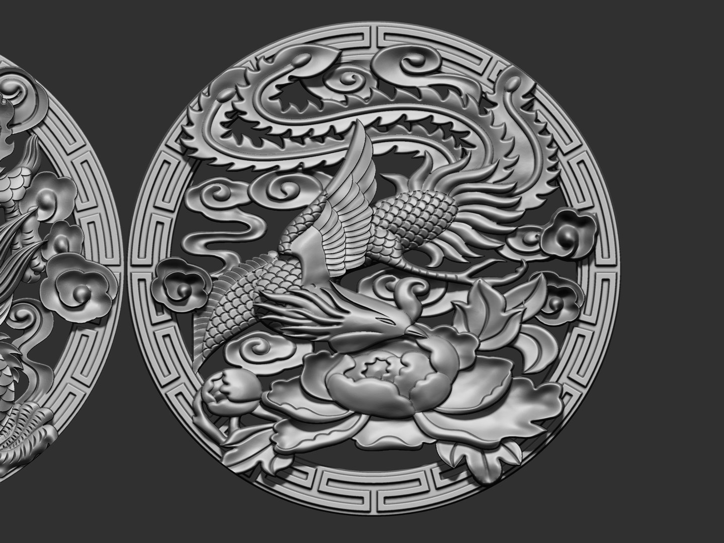 Dragon And Phoenix Pendants 3D Model - TurboSquid 2049529