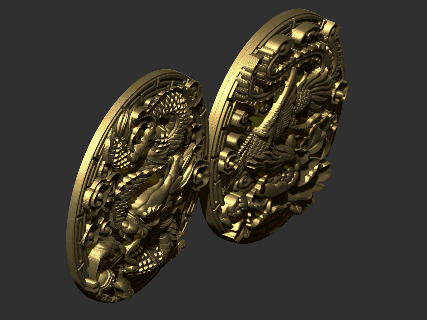 Dragon And Phoenix Pendants 3D Model - TurboSquid 2049529