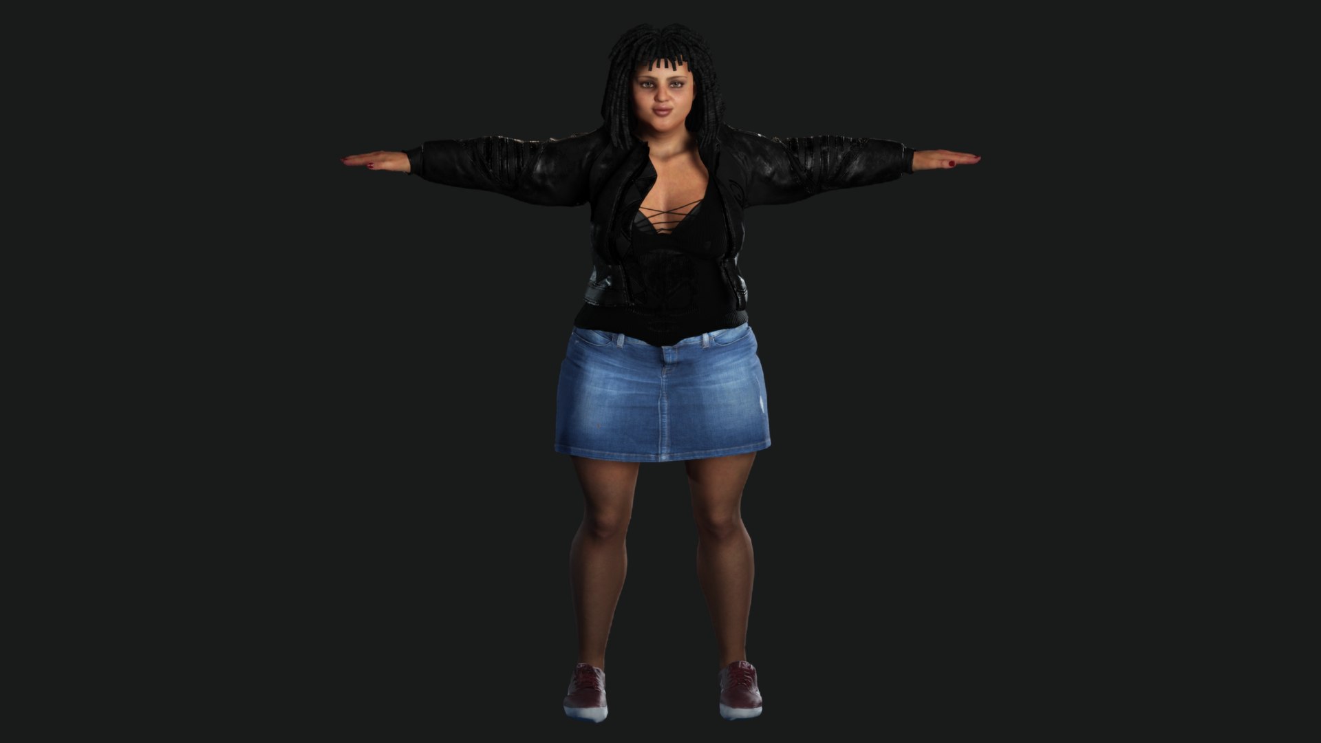 3D Model AAA 3D REALISTIC FEMALE CHARACTER - AFRICAN FAT WOMAN GTA NPC ...