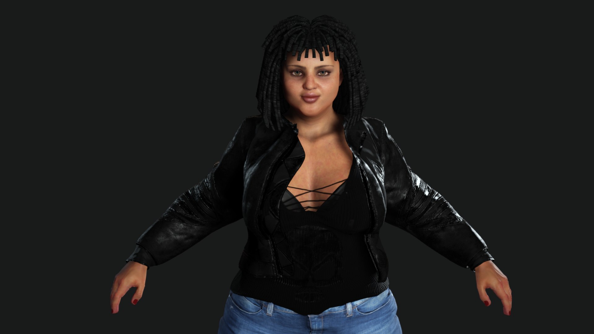 3D Model AAA 3D REALISTIC FEMALE CHARACTER - AFRICAN FAT WOMAN GTA NPC ...