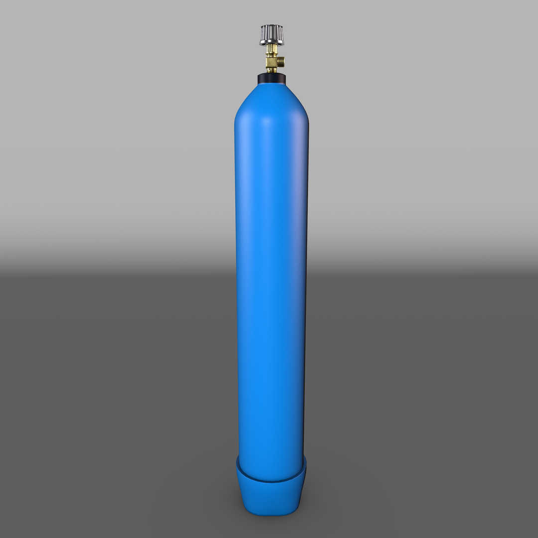 3D Blue Oxygen Gas Cylinder - TurboSquid 1587868