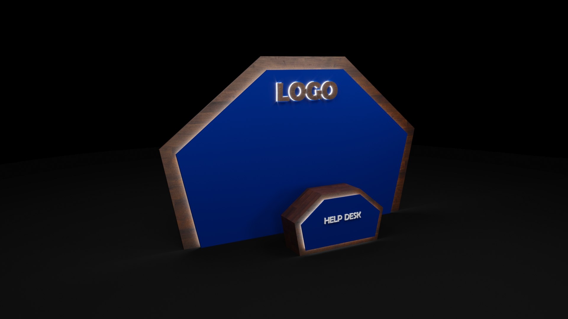 3D Help Desk Low Poly model - TurboSquid 2058627