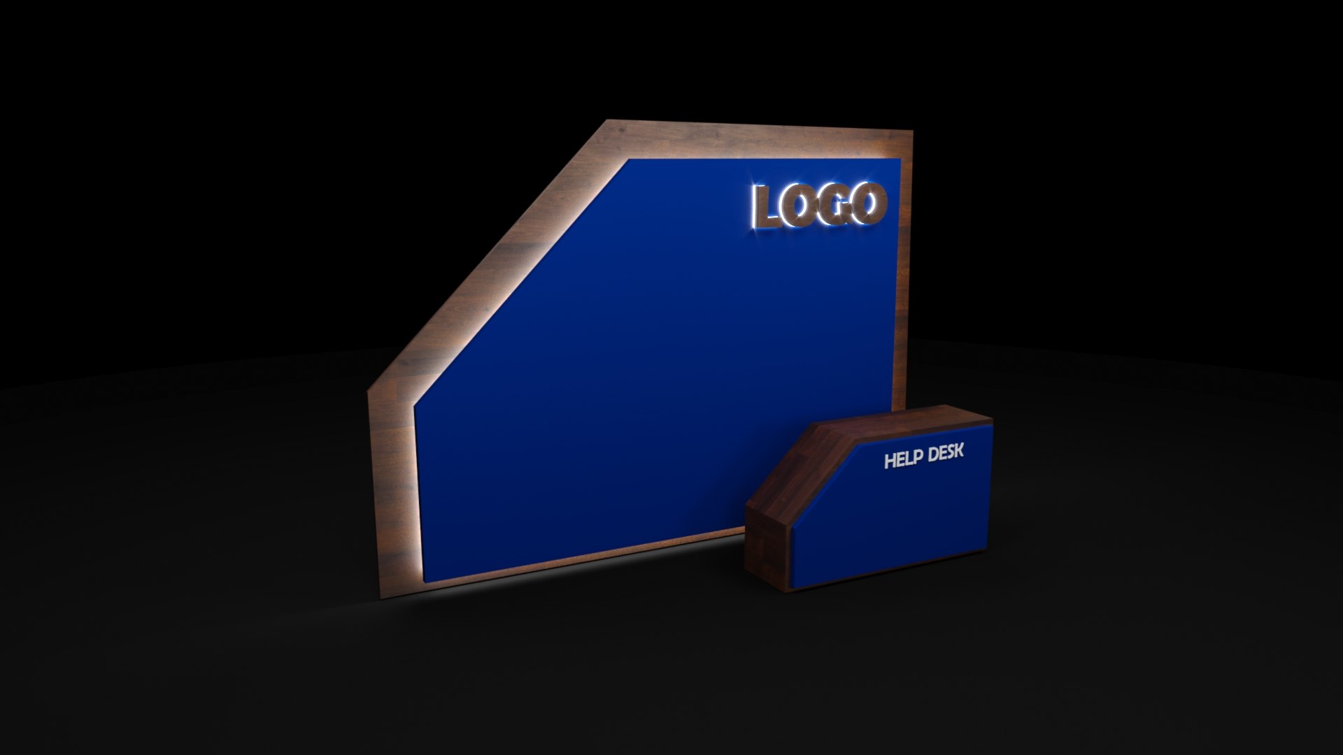 3D Help Desk Low Poly model - TurboSquid 2058627