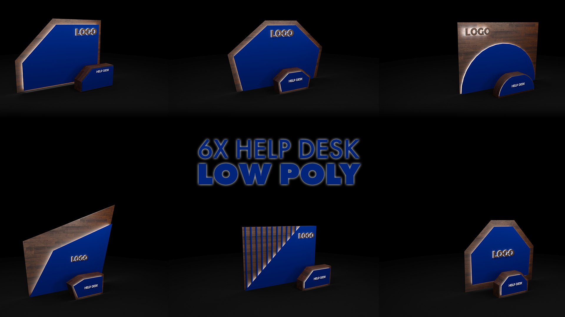 3D Help Desk Low Poly model - TurboSquid 2058627