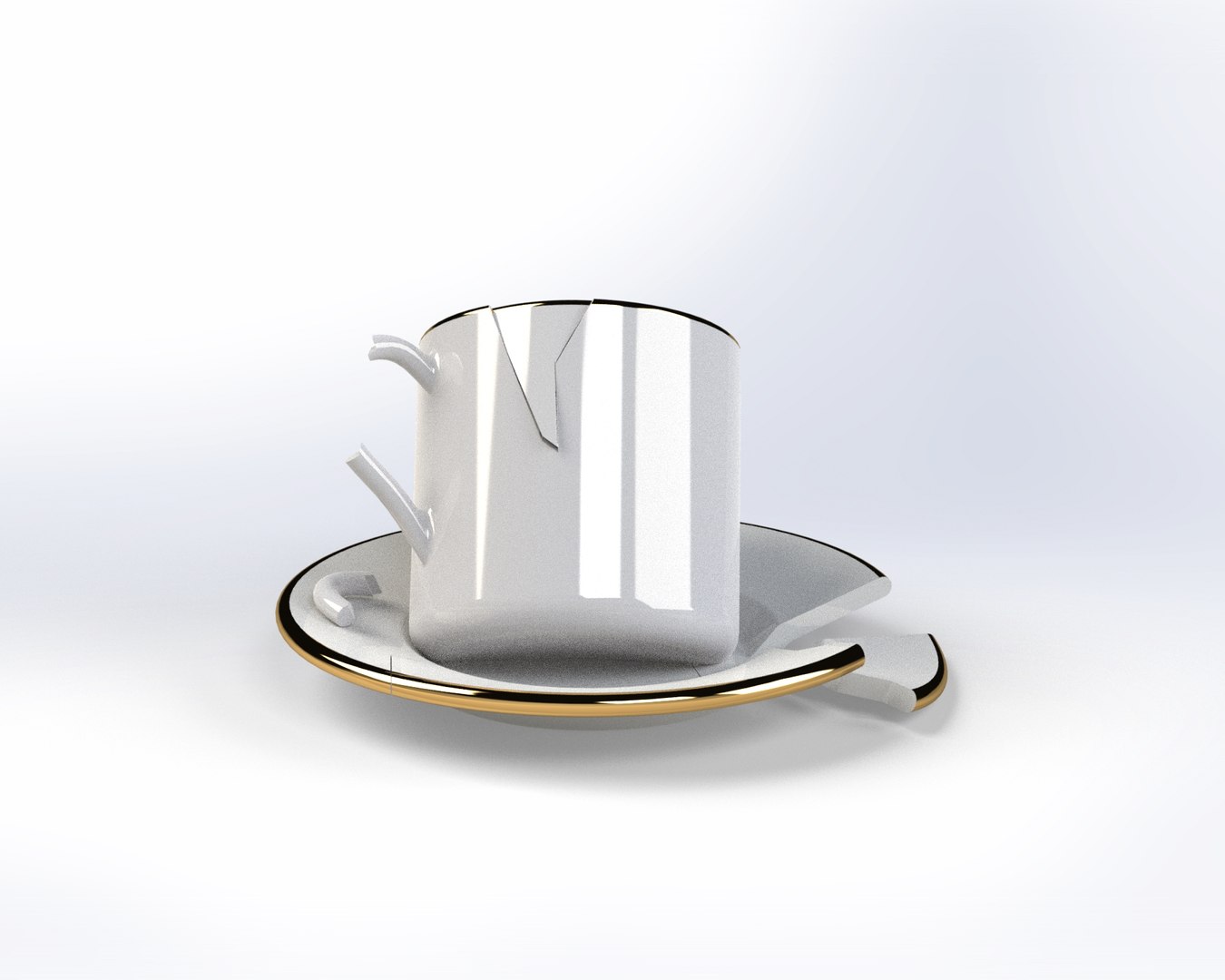 3D Broken Coffee Cup - TurboSquid 2049695