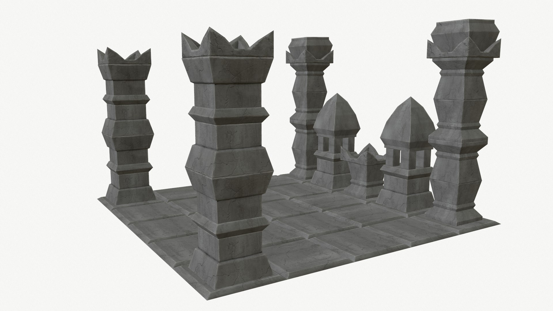 Modular Stone Temple Pieces 3D Model - TurboSquid 1293502