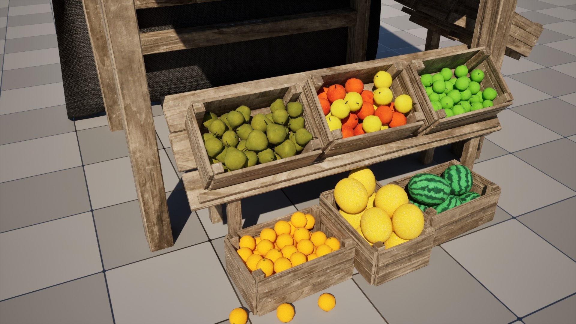 3D Medieval Trading Market - Historic 3D Model For Games And VR Low ...