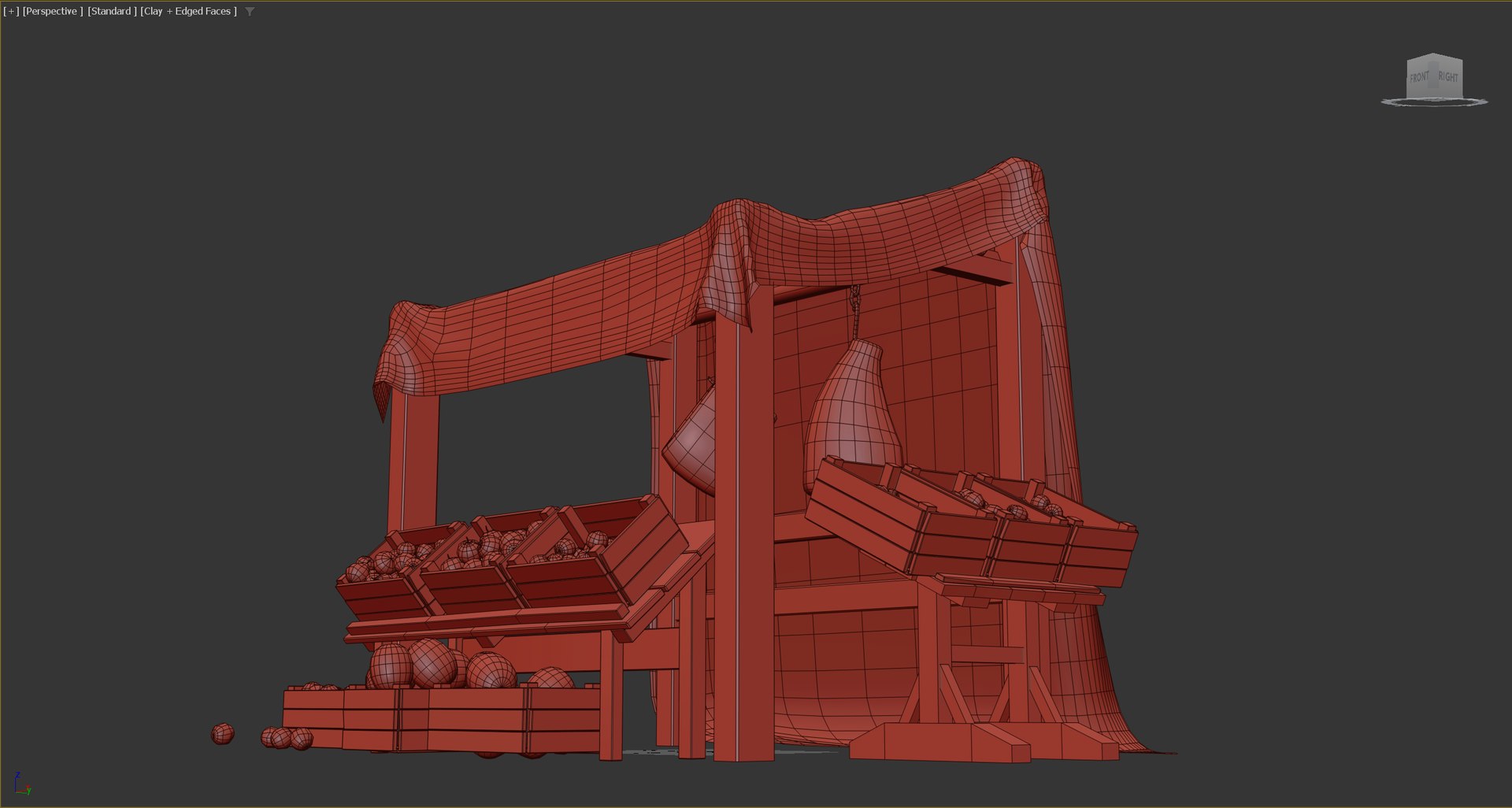 3D Medieval Trading Market - Historic 3D Model For Games And VR Low ...