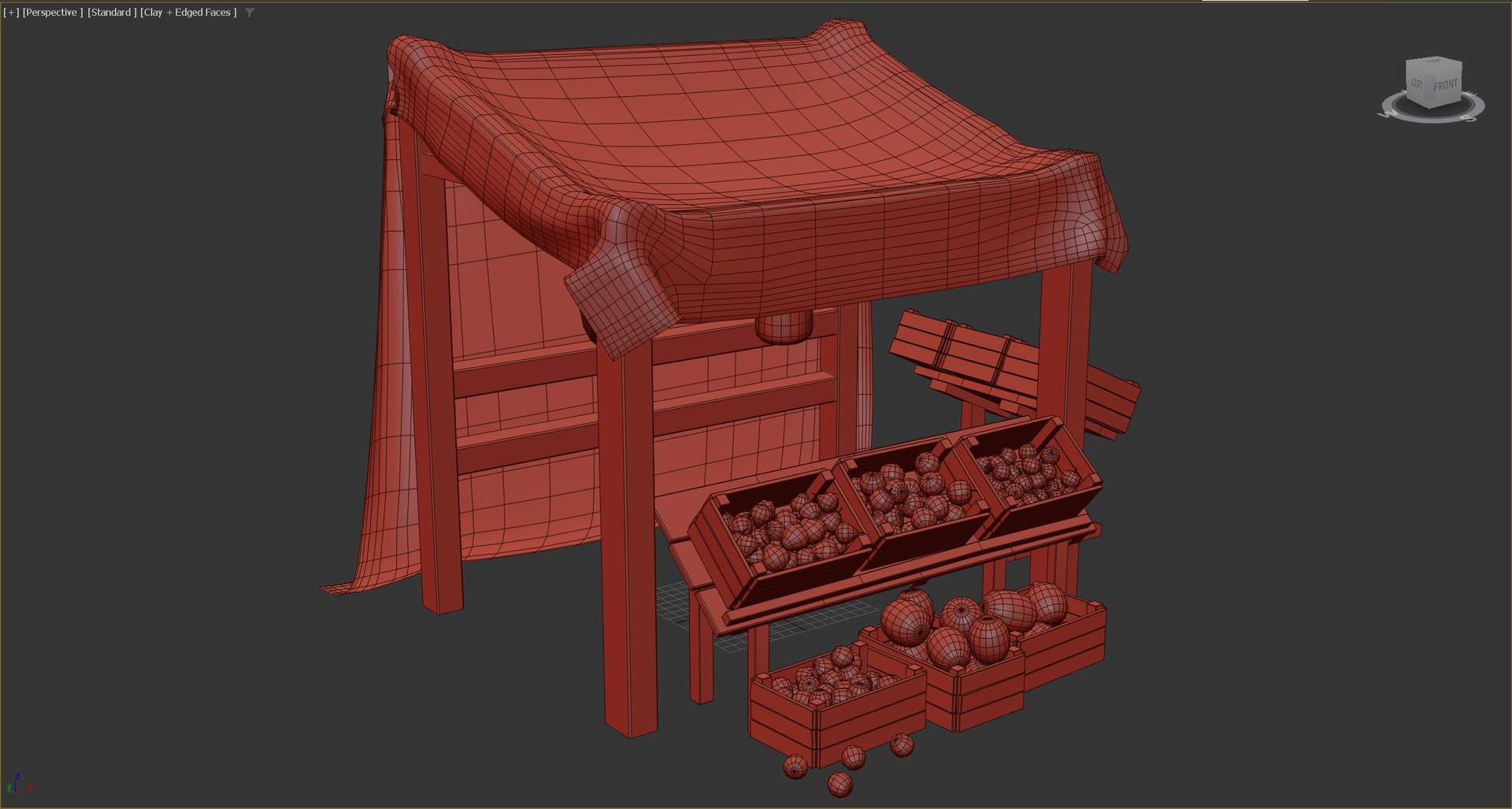 3D Medieval Trading Market - Historic 3D Model For Games And VR Low ...