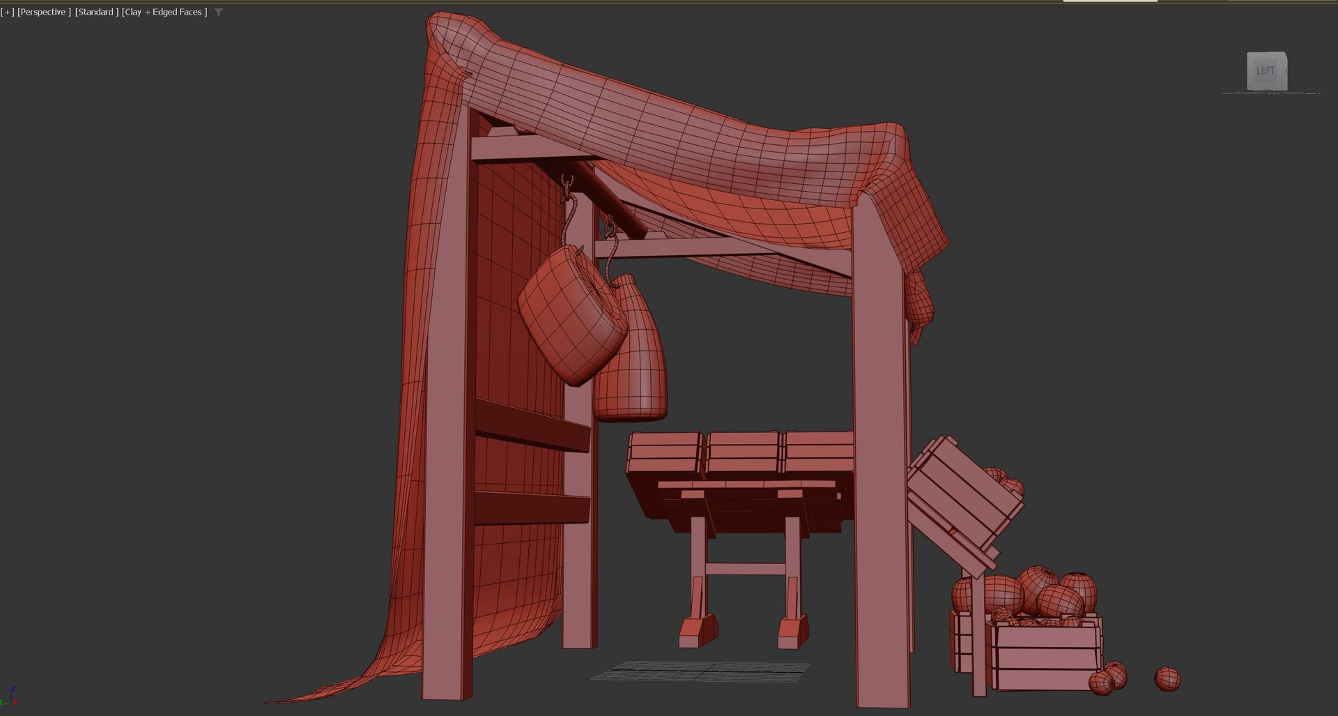 3D Medieval Trading Market - Historic 3D Model For Games And VR Low ...