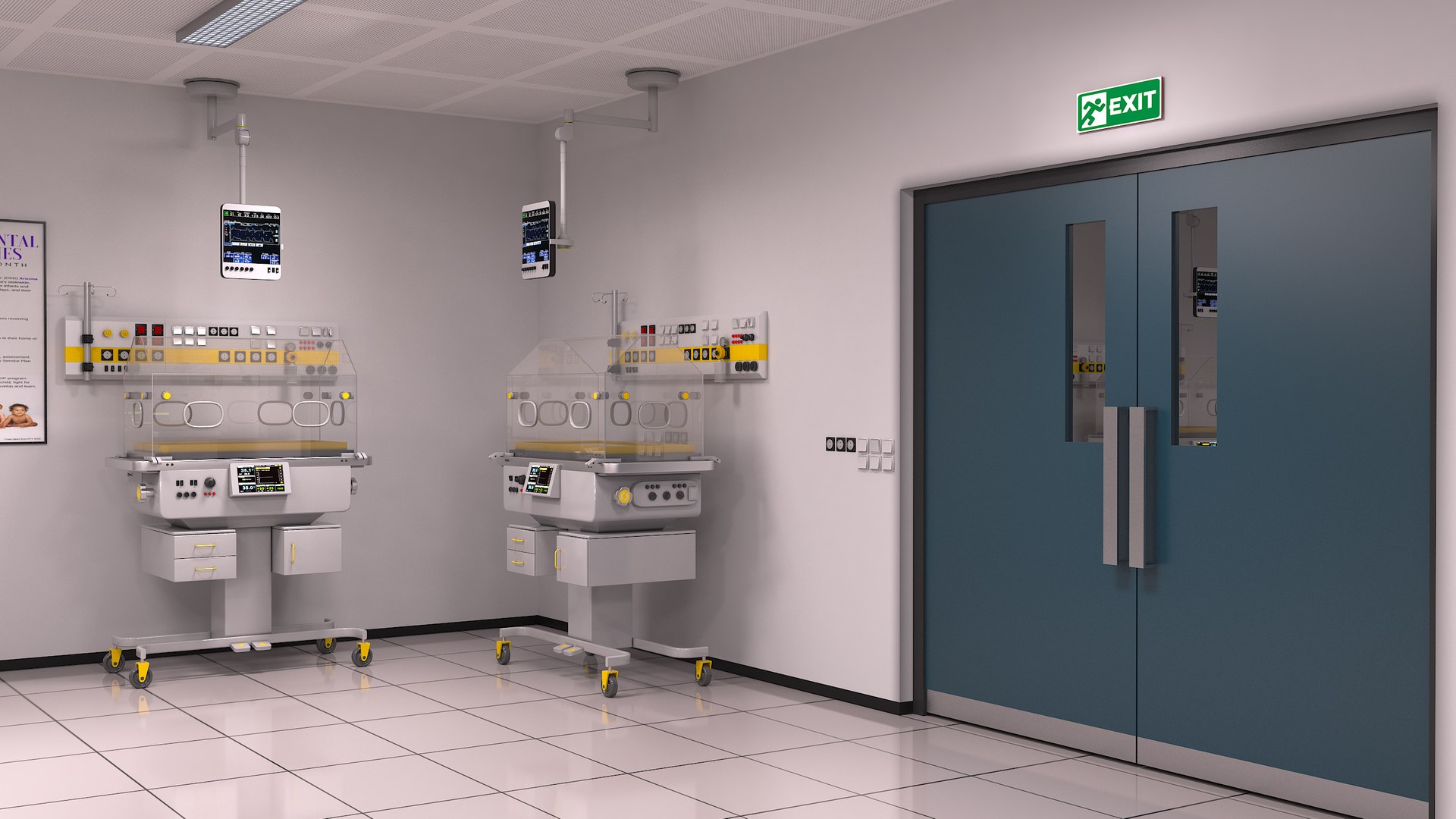 Neonatal Intensive Care Unit Model - TurboSquid 1875076