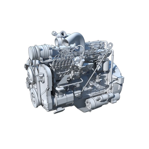 6 cylinder diesel engine 3d model