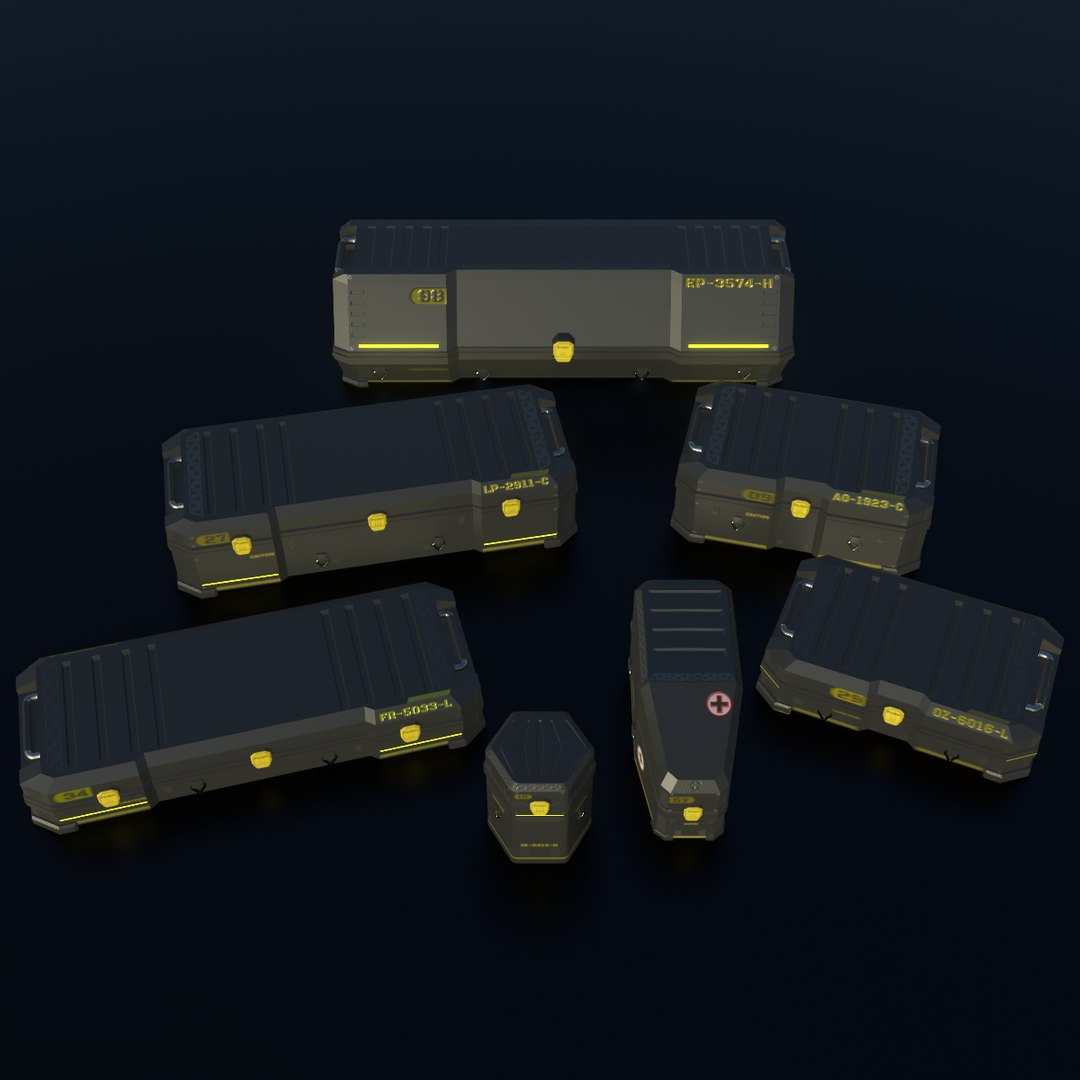 3D Sci-Fi Crates - TurboSquid 2174118