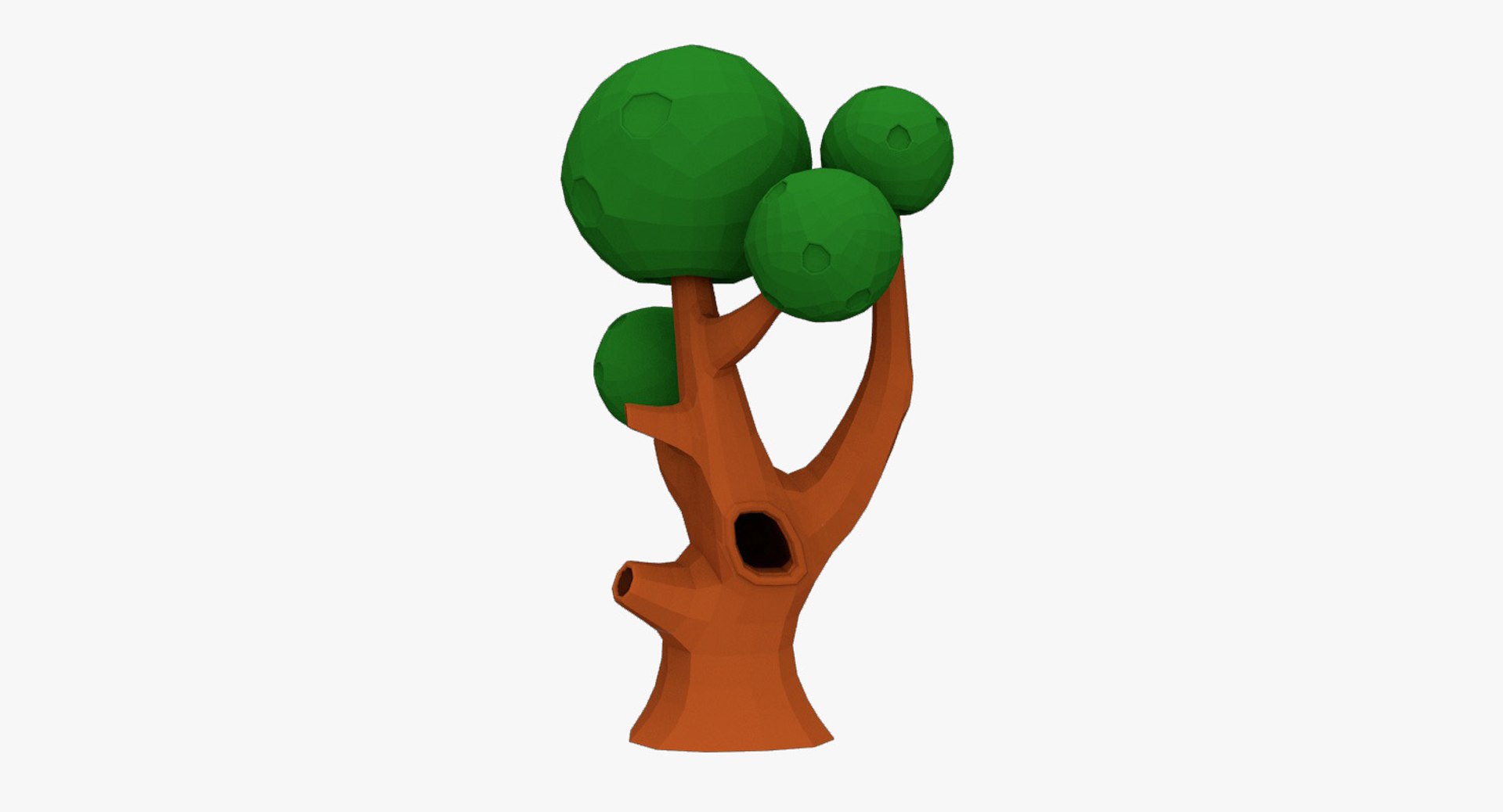 3d Cartoon Tree Model