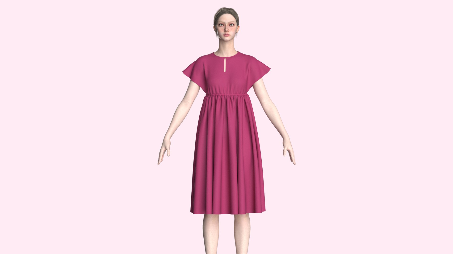 Ladies Midi Dress Model - TurboSquid 2186341
