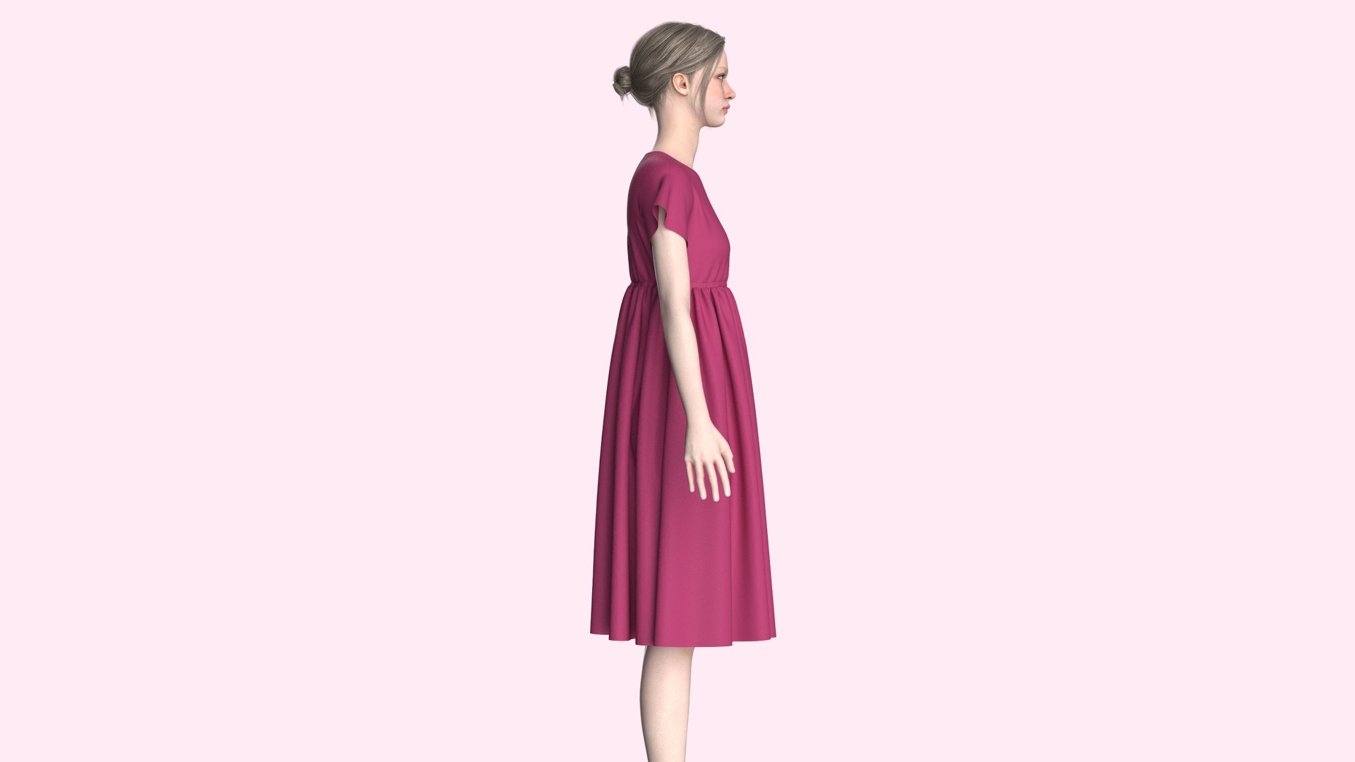 Ladies Midi Dress Model - TurboSquid 2186341