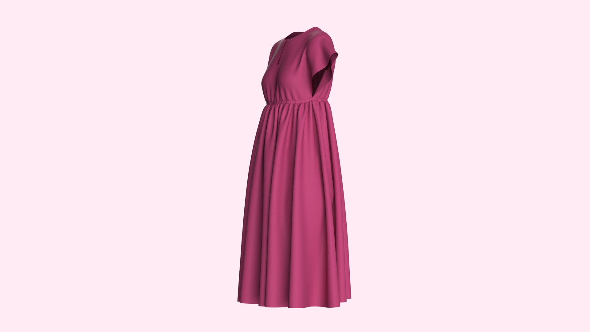 Ladies Midi Dress Model - TurboSquid 2186341